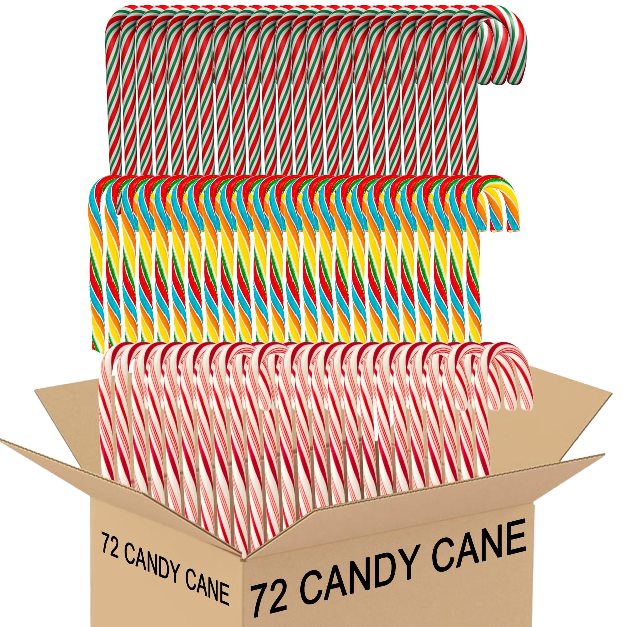 Multicolor Candy Cane Flavor, Red Peppermint, Yellow Rainbow Cherry ...