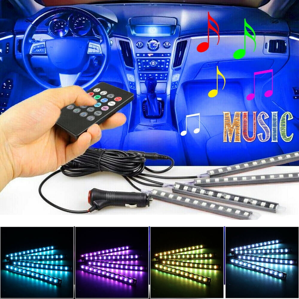 Multicolor Car Interior LED Light Strip RGB Under Dash Atmosphere Light with Remote Controller