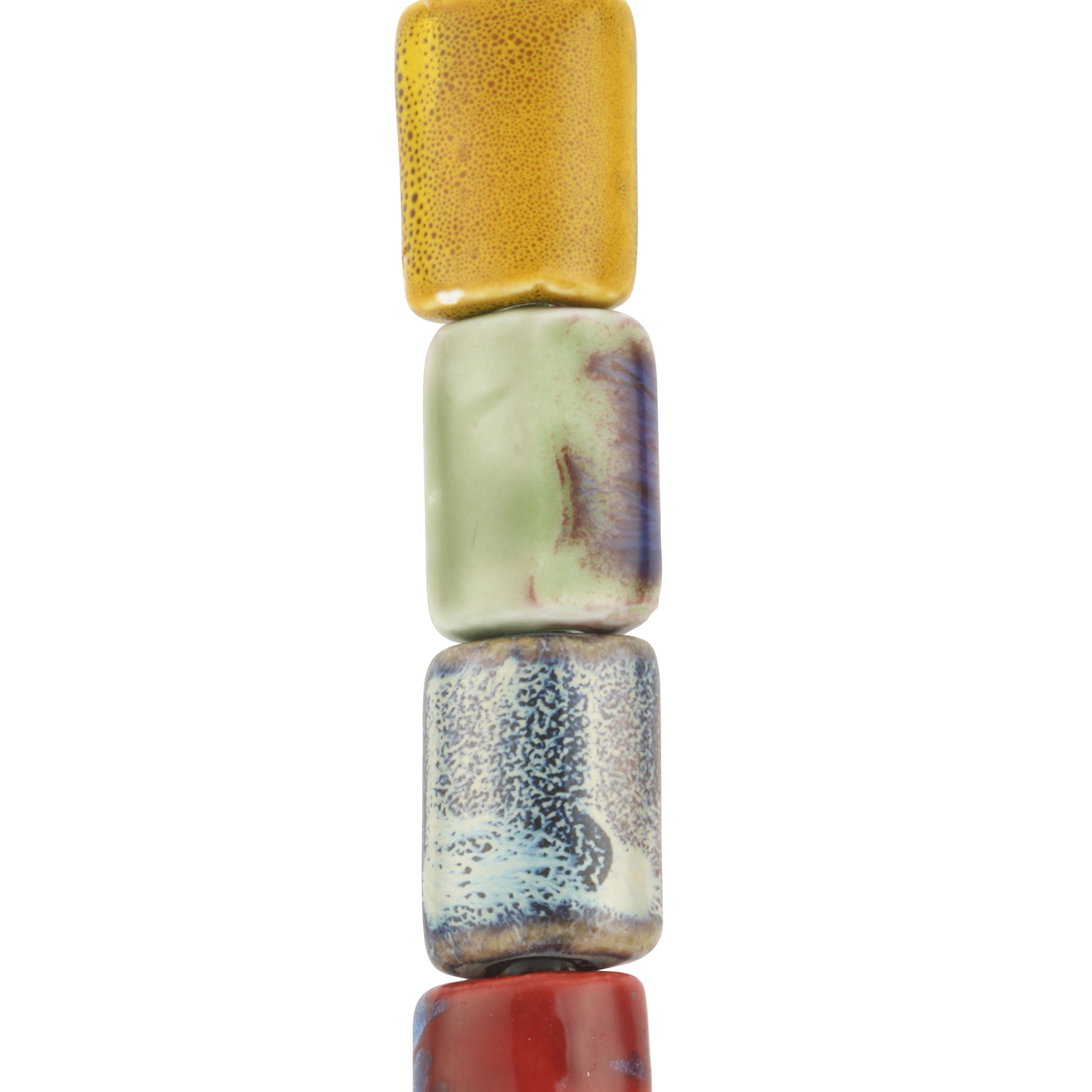 Multicolor Ceramic Puffed Rectangle Beads - 28mm by Bead Landing ...