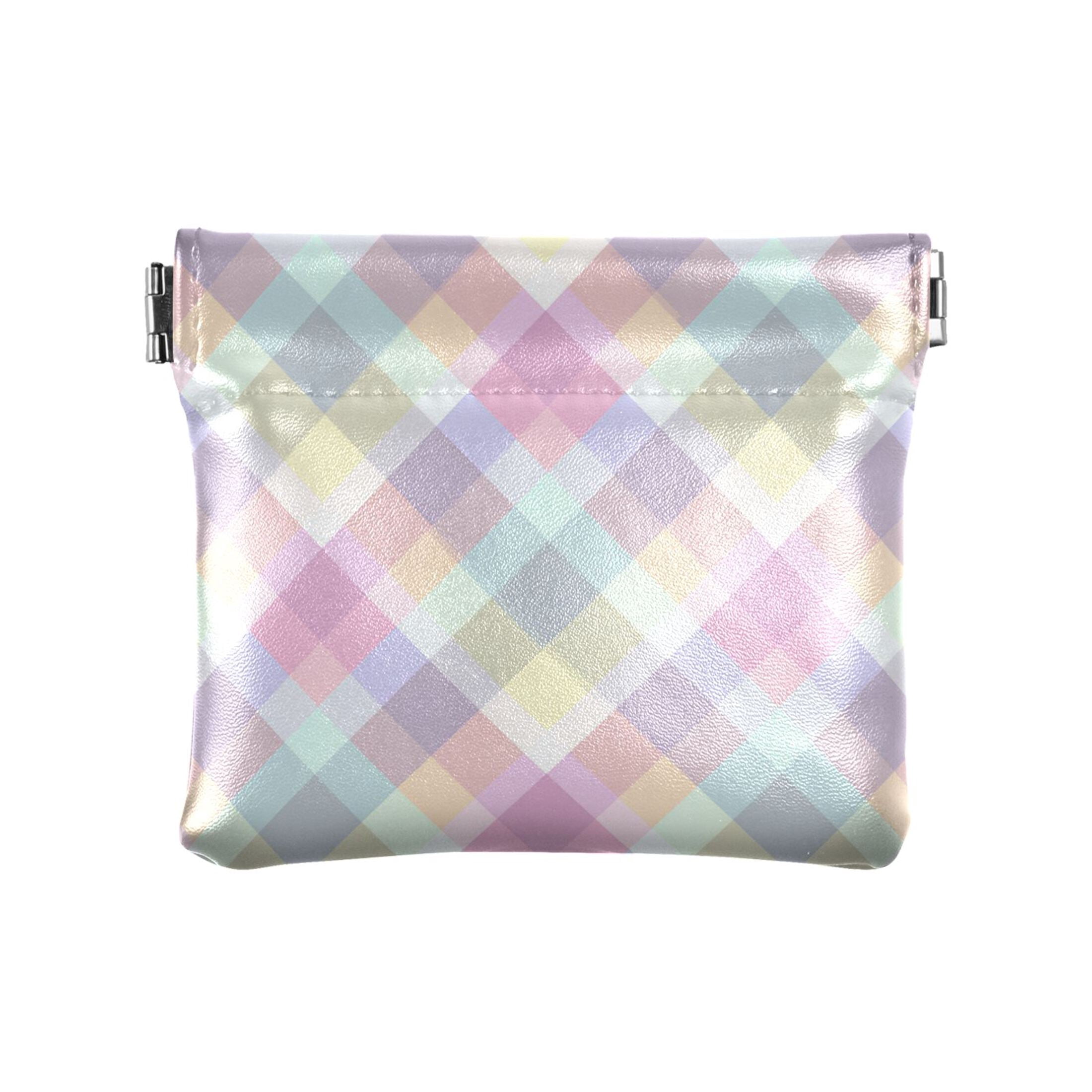 Multicolor Checkered Pattern Women's Coin Purses Change Pouches Wallets ...