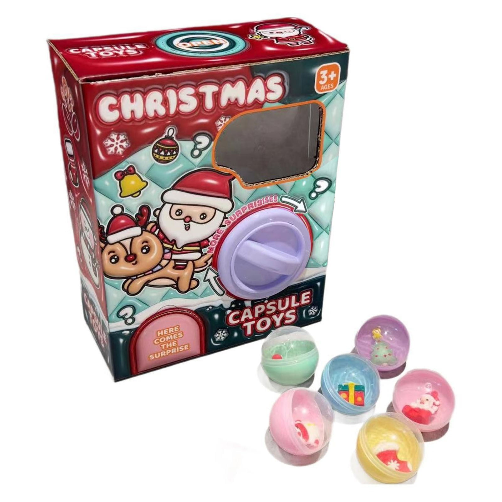 Multicolor Christmas Egg Twist Toy Vending Machine With 6 Surprise Eggs ...