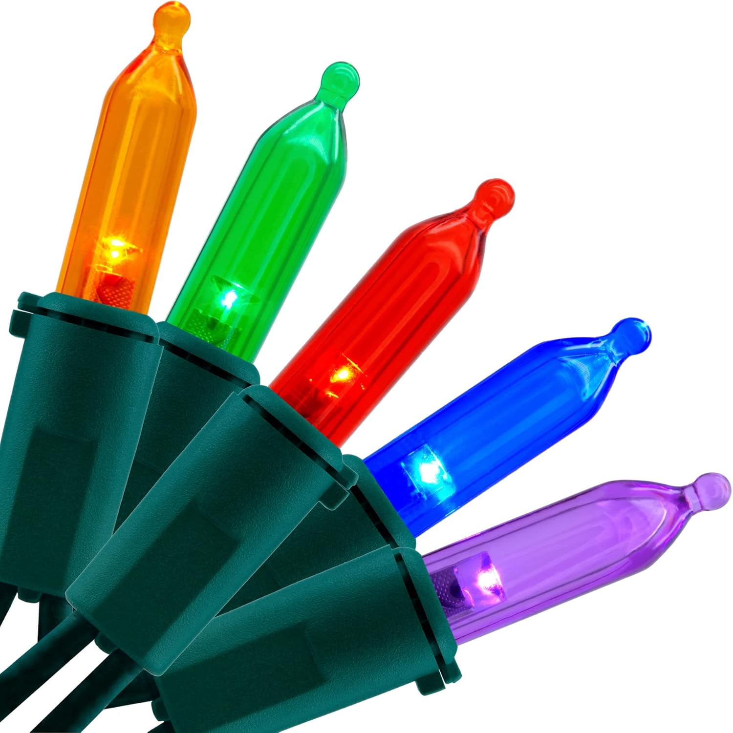 Multicolor Christmas Lights with Wire, 33 ft 100 Count UL Commercial ...