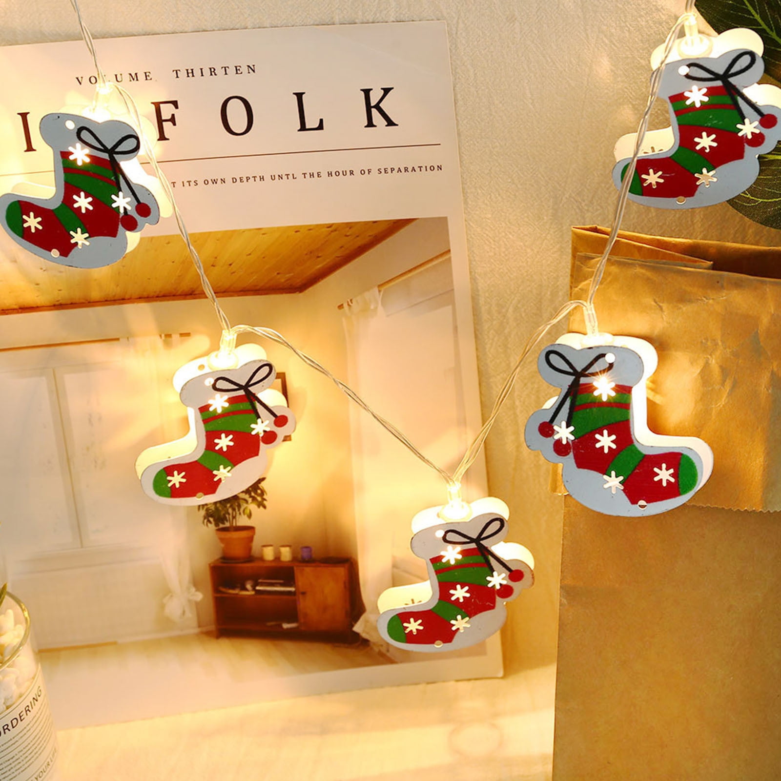 Multicolor Christmas Star String Lights, Battery Powered LED, Indoor ...