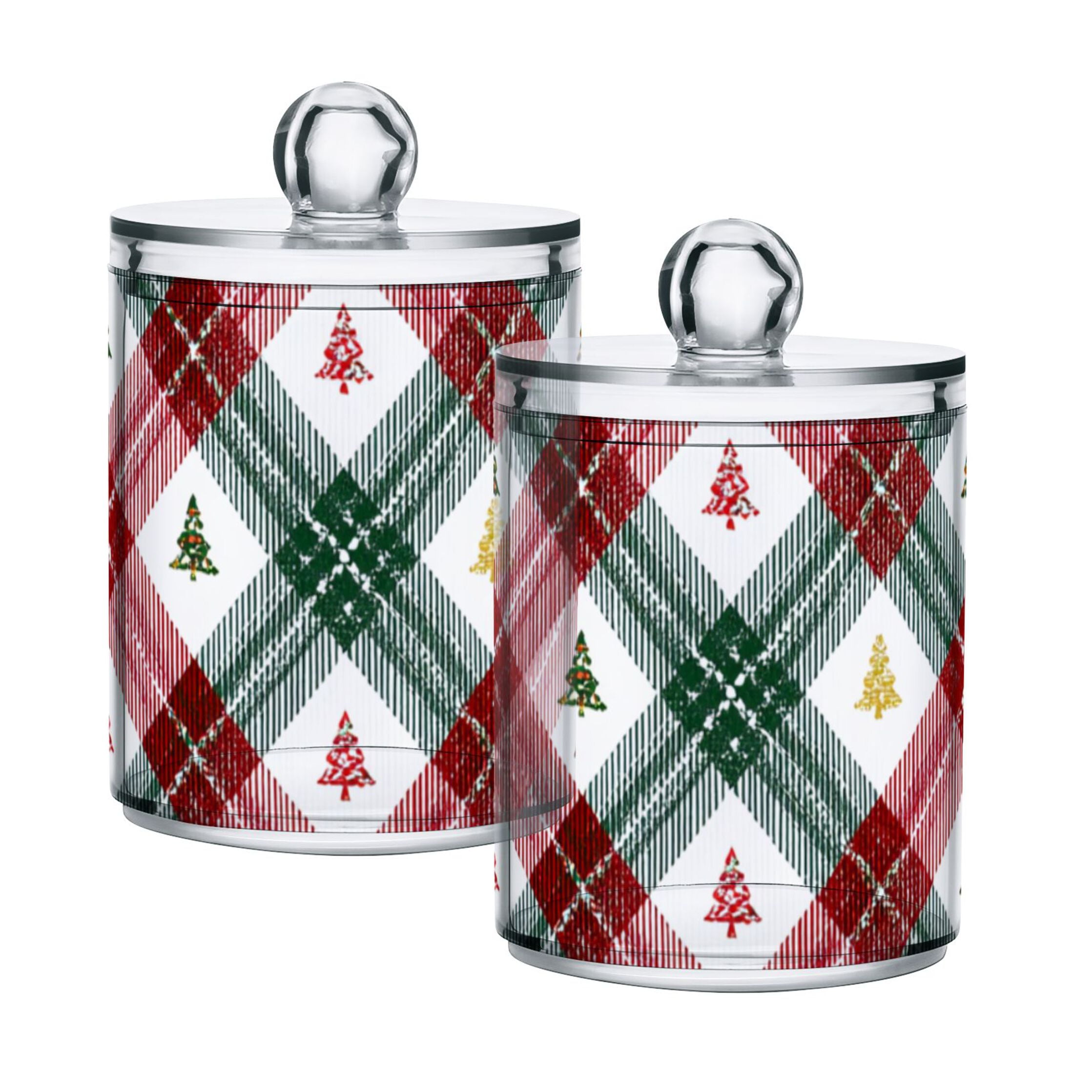 Multicolor Christmas Trees Red Green Lines Translucent Plastic Cans ...