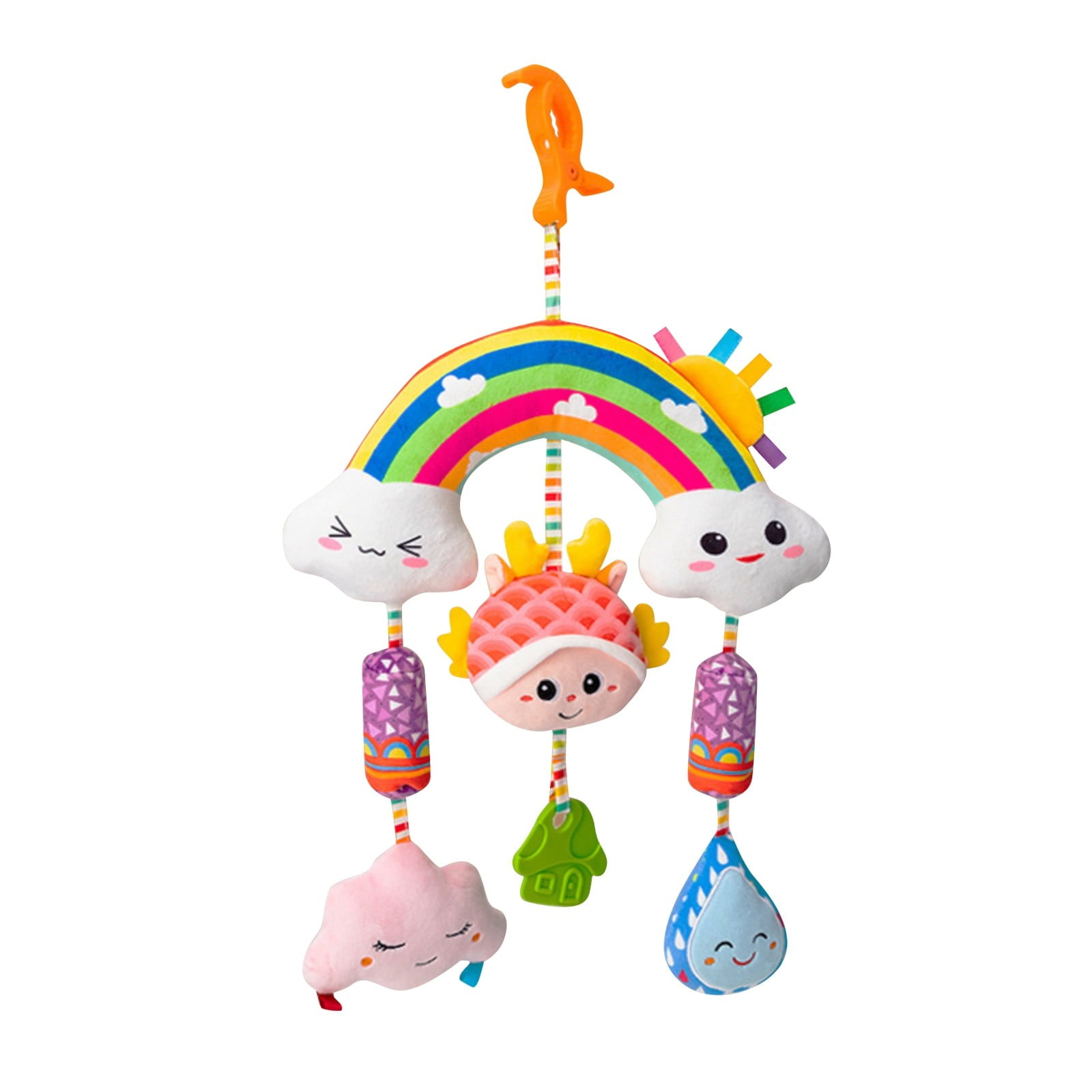 Multicolor Crib Pull Baby Toy - Baby Stroller Rattle Pendant, Sensory ...