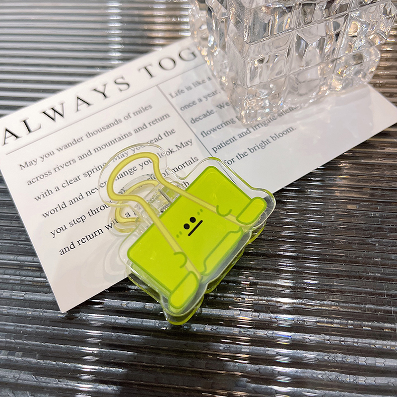 Multicolor Cute Face Acrylic Binder Clip Planner Clips Paper Clamp ...