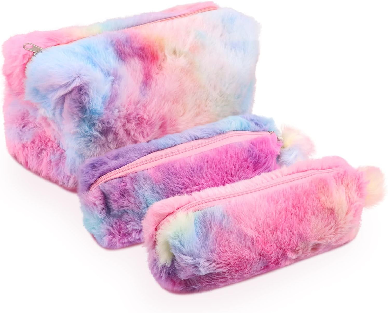 Multicolor Cute Pencil Case,Kawaii Pencil Pouch, Plush Fluffy Pen Case ...