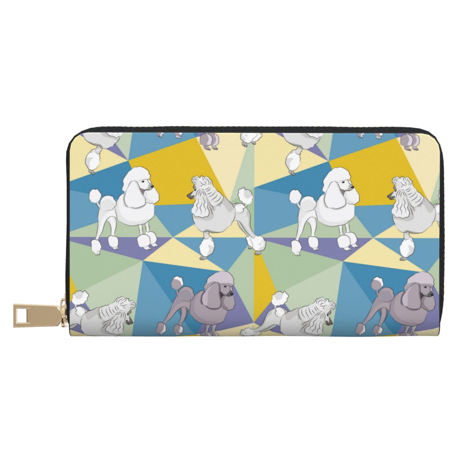 Multicolor Cute Poodle Dog Wallet Women, Leather Bifold Multi Card ...