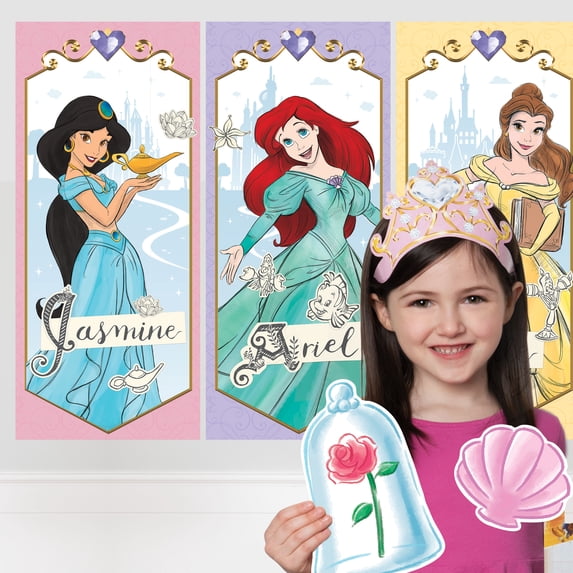 Multicolor Disney Princess Birthday Party Photo Booth Kit, 19pcs ...