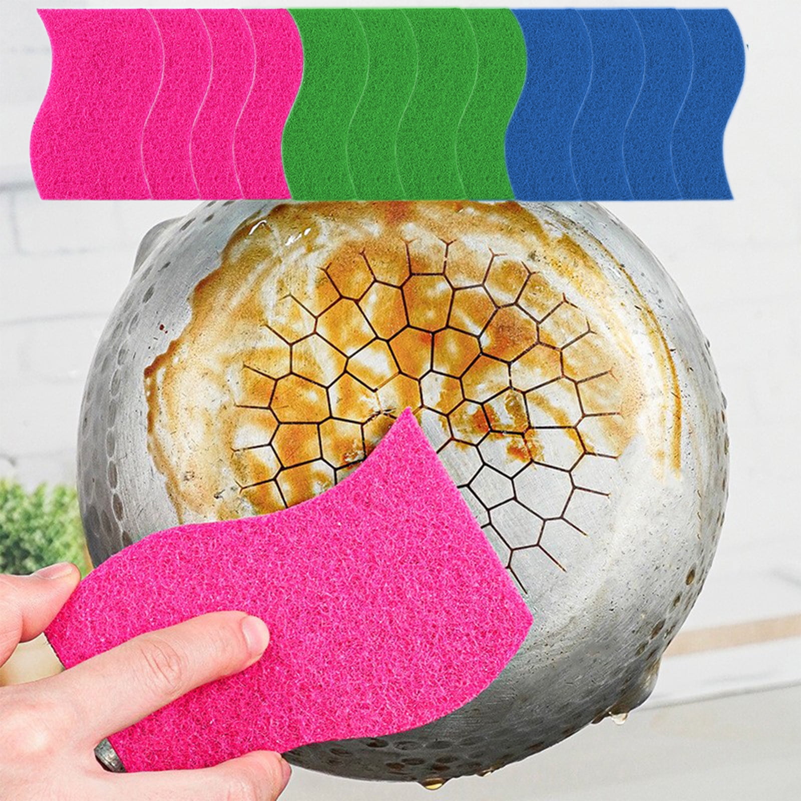 Multicolor Emery Cleaning Cloths 12-Pack Non-Scratch Dishwashing & Pots ...
