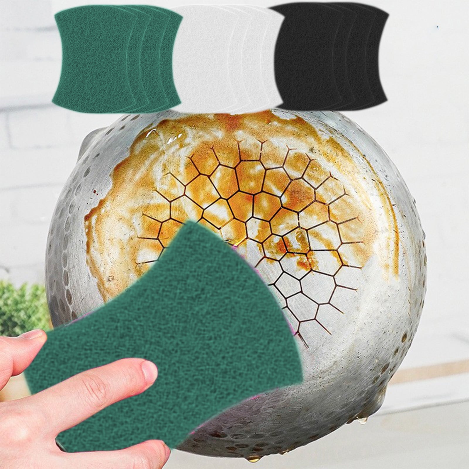 Multicolor Emery Cleaning Cloths 12-Pack Non-Scratch Dishwashing & Pots Pans Flexible Polyester ...