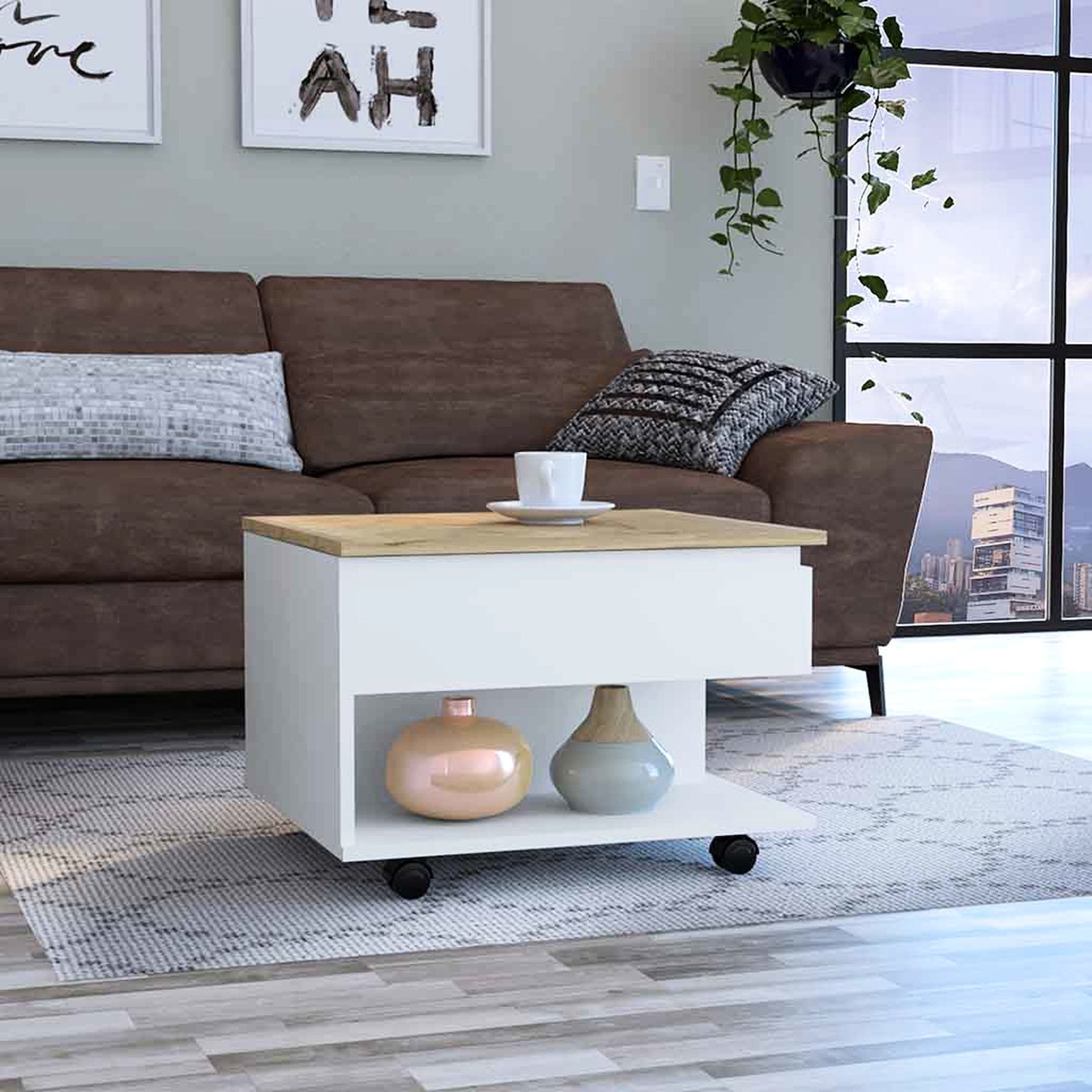 Multicolor Engineered Wood - Lift Top with Hidden Compartment - Primary ...