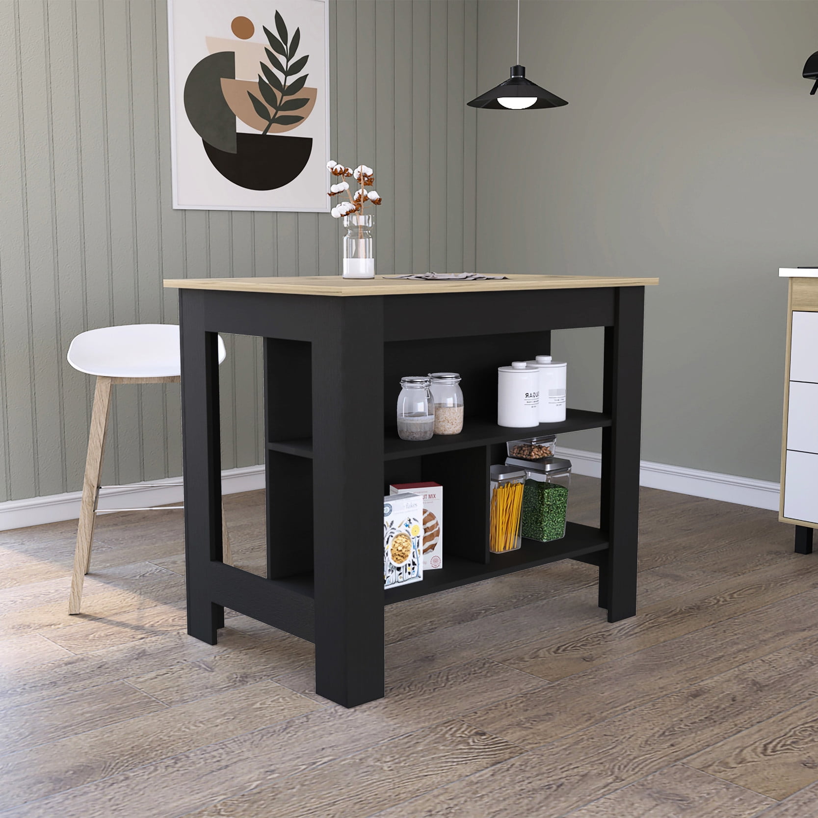 Multicolor Four - Leg Kitchen Island / Extra Countertop for Meal ...