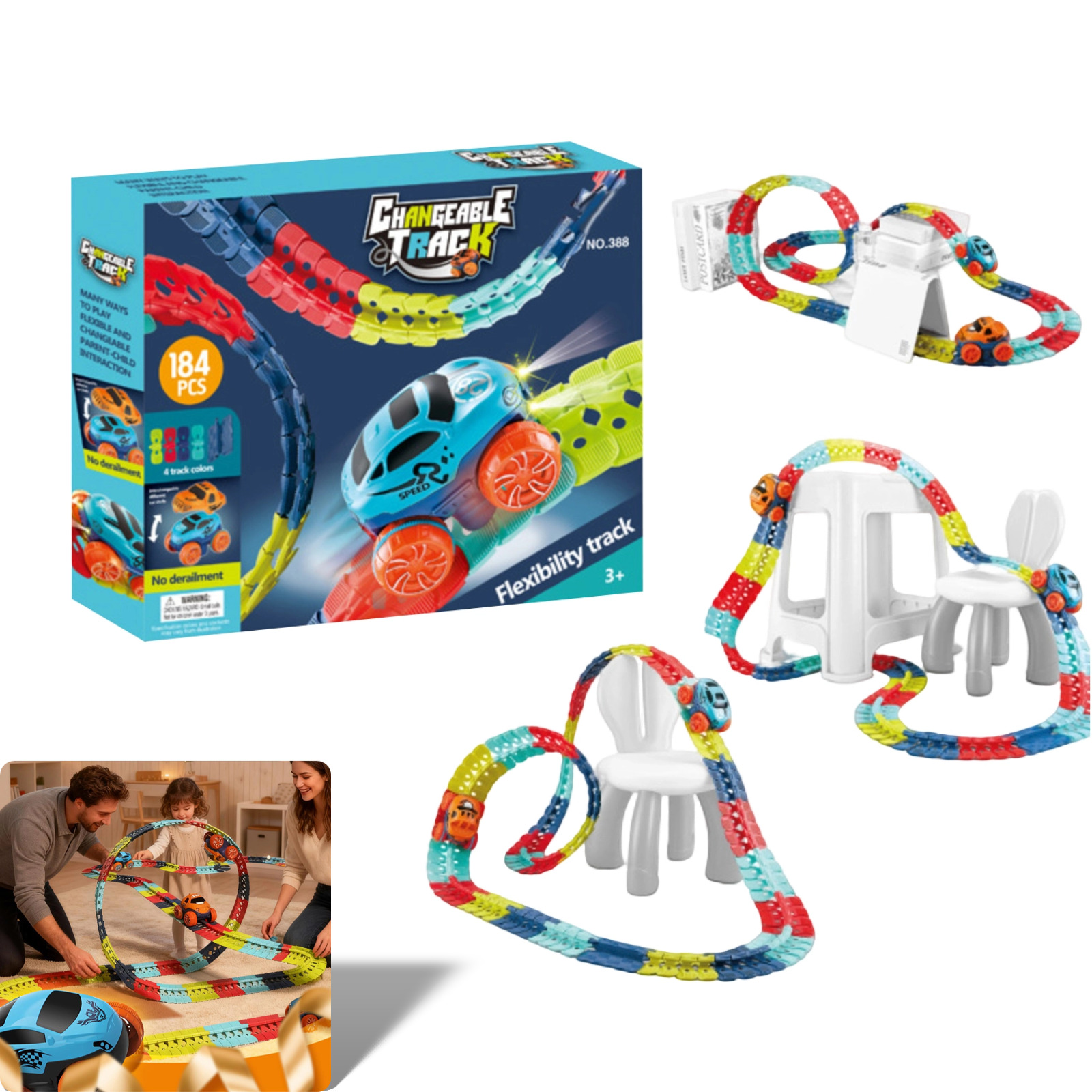 Multicolor Glow in The Dark Flexible Race Track (184pcs) – 2026 ...