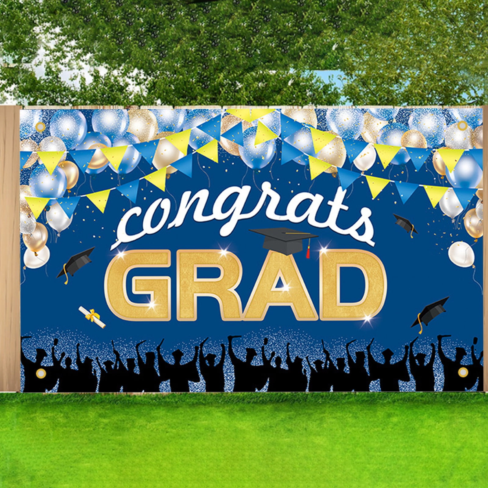 Multicolor Graduation Backdrop Decor 70.8X43.3 Inches Polyester Fabric ...