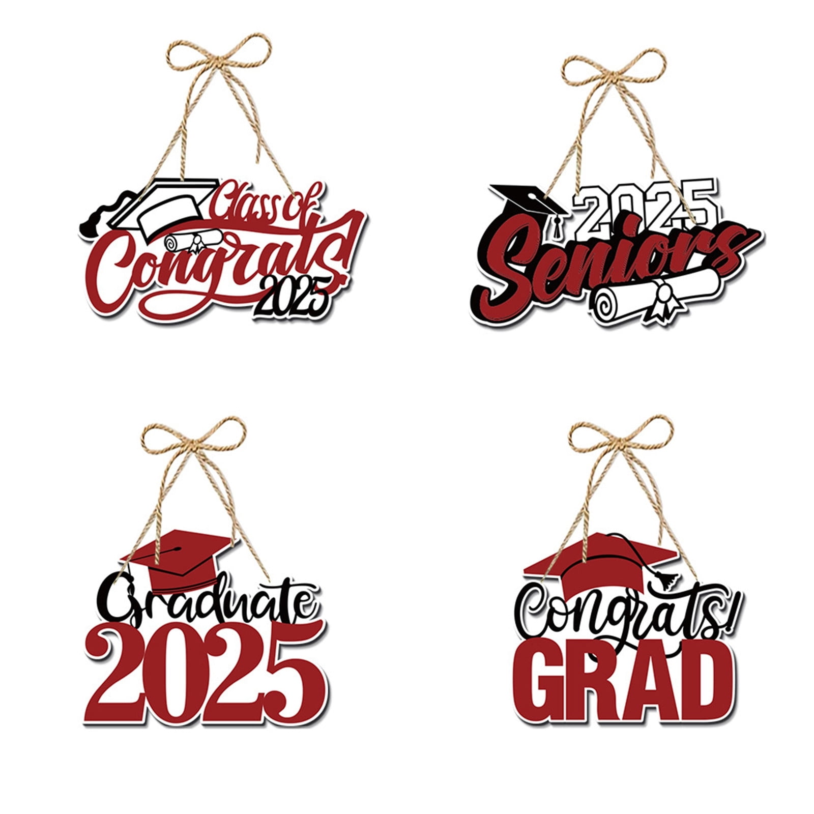 Multicolor Graduation Door Hanging Decorations, 4-Piece Paper Party ...