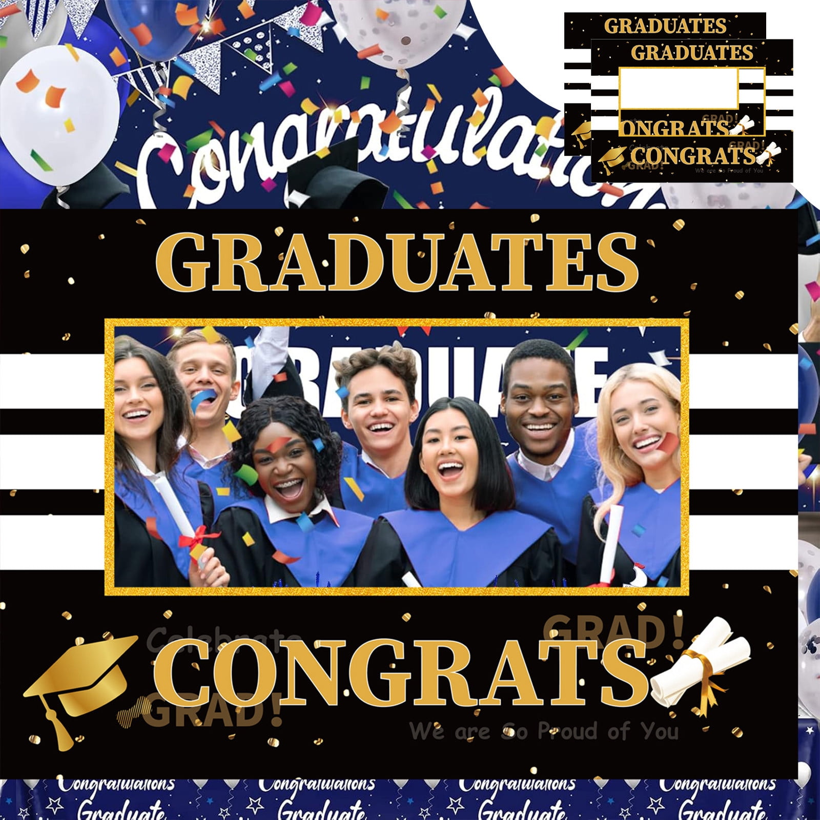 Multicolor Graduation Photo Frame Props Set Of 2 Multicolor Handheld ...