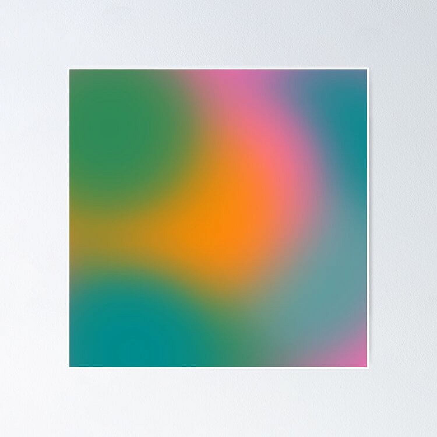 Multicolor Grain Shaded Tones Colorful Gradient Mist Rainbow UNFRAMED ...