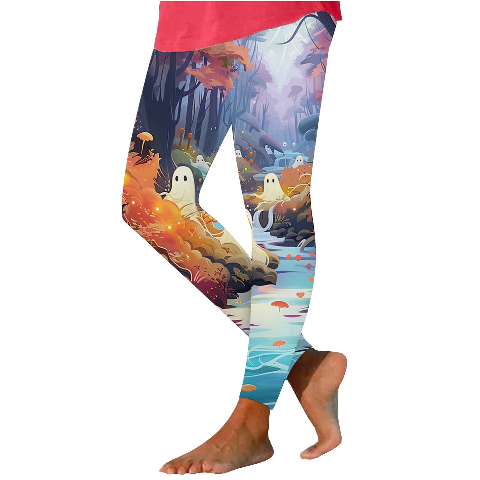 Multicolor Halloween Ghost Pantyhose for Women Fall Winter Track ...