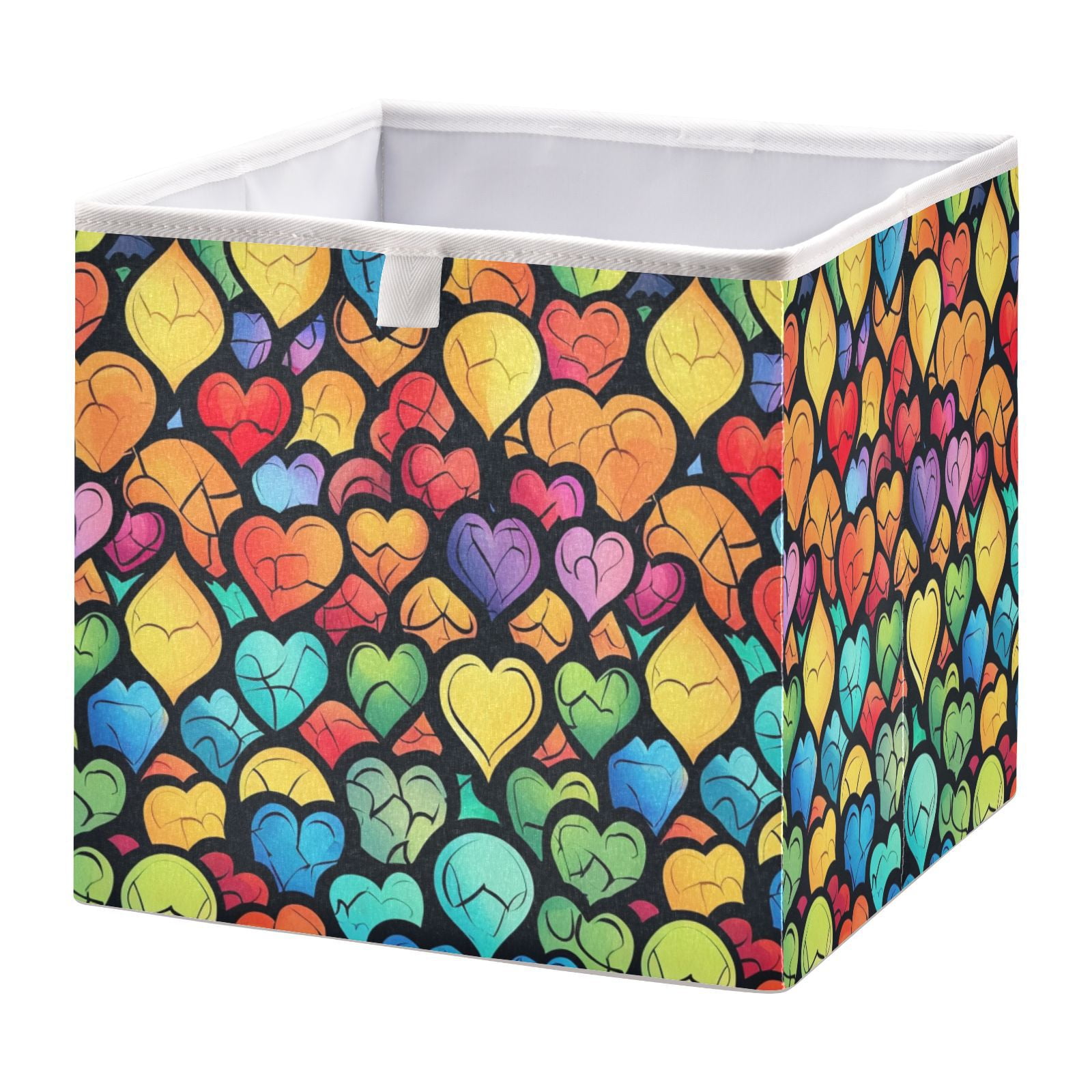 Multicolor Heart Pride Month5 Storage Box, Fabric Cube Storage Box ...