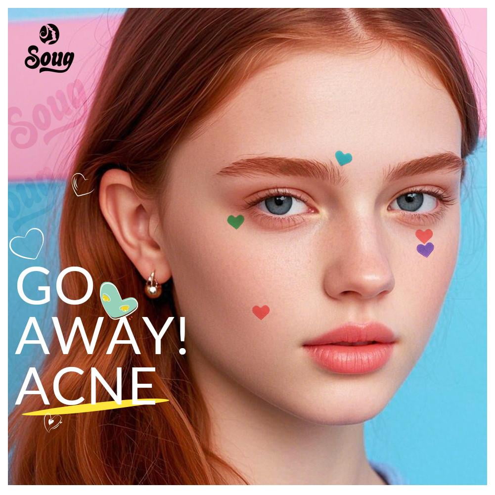 Multicolor Hydrocolloid Acne Patches - Custom Star/Heart Shapes for ...