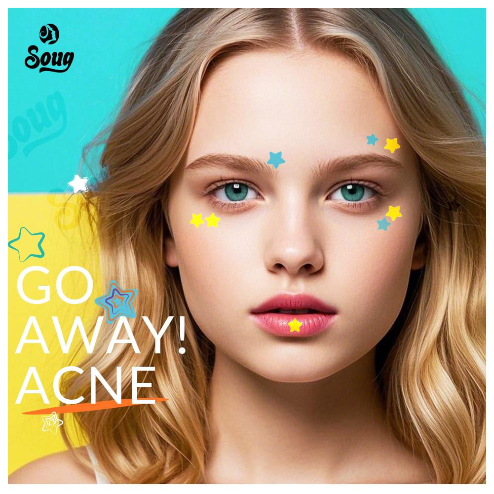 Multicolor Hydrocolloid Acne Patches - Custom Star/Heart Shapes for ...