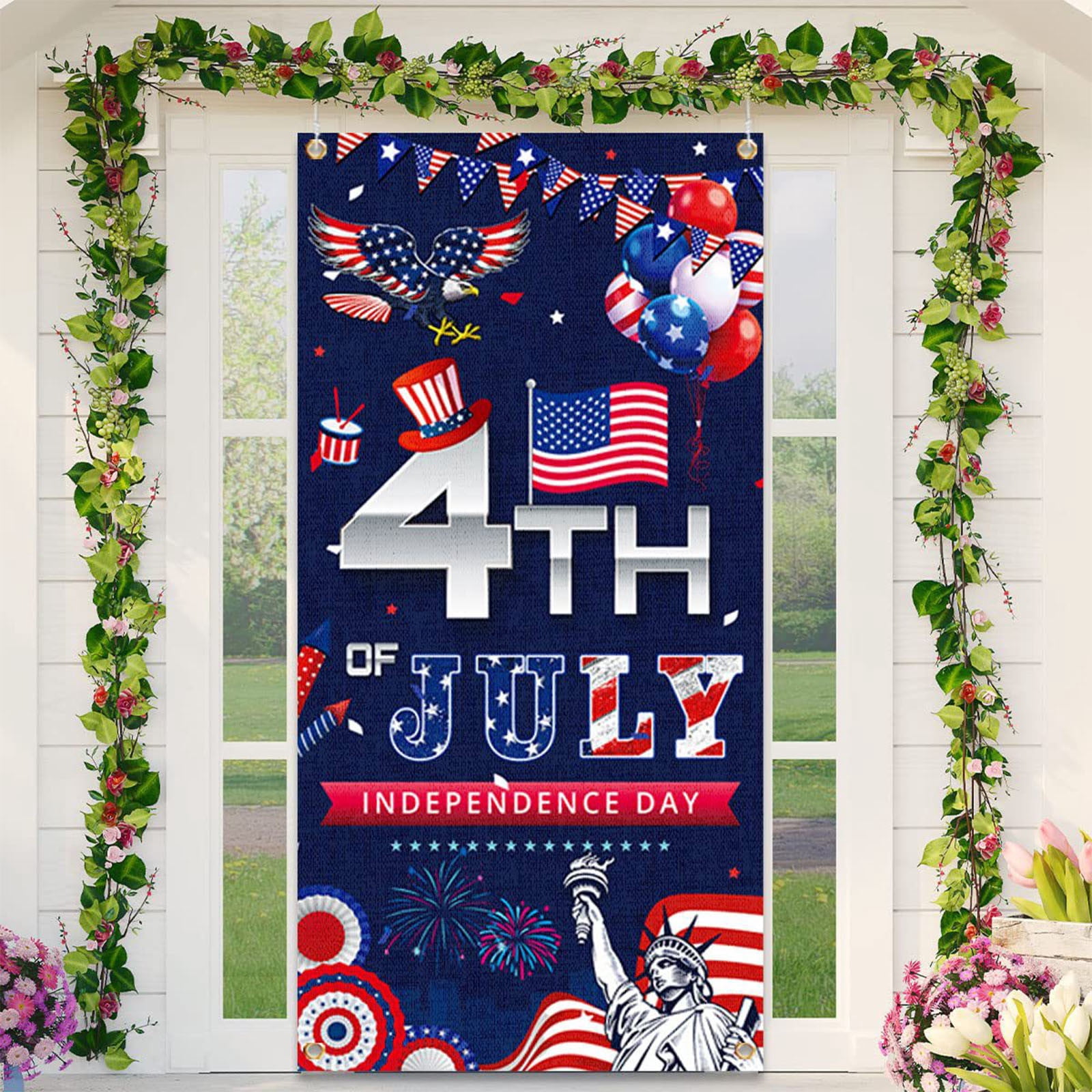 Multicolor Independence Day Patriotic Door Flag Hd Printed Decorations ...