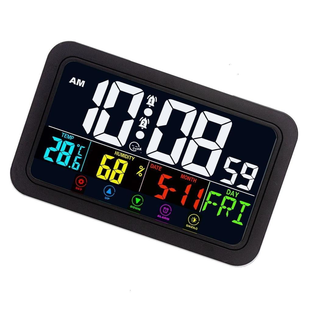 Multicolor LED Digital Alarm Clock With Touch Sensoring Music Wakeups ...
