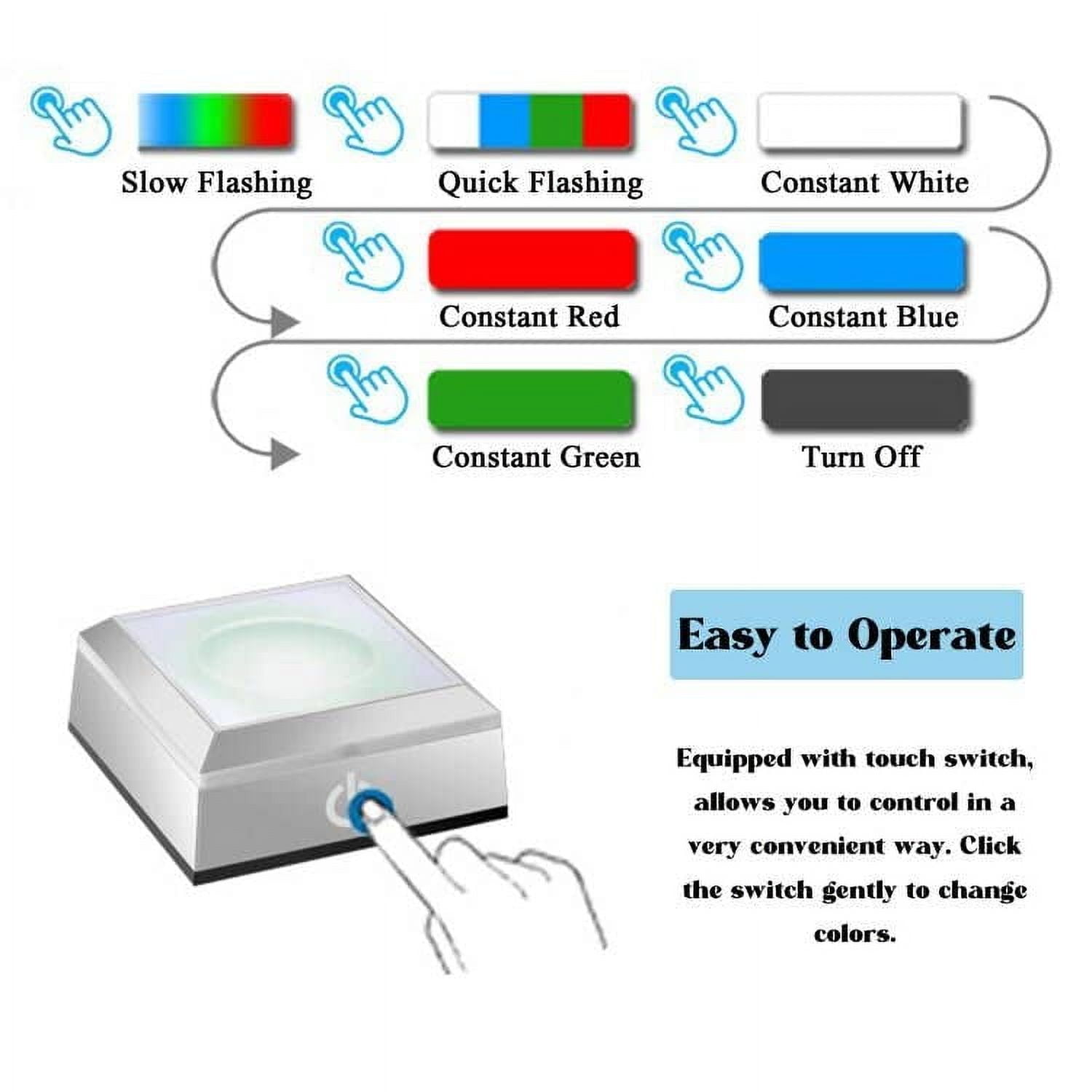 Multicolor LED Light Base for Crystal Art, Square Light Base for ...