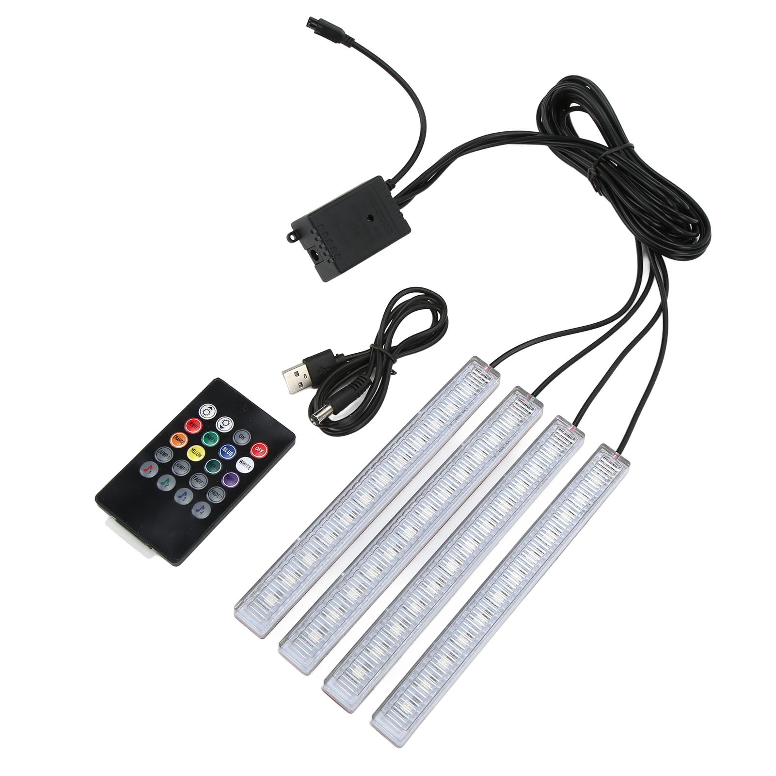 Multicolor LED Strip Lights with Remote Control - 4 Lines, 34 Modes ...