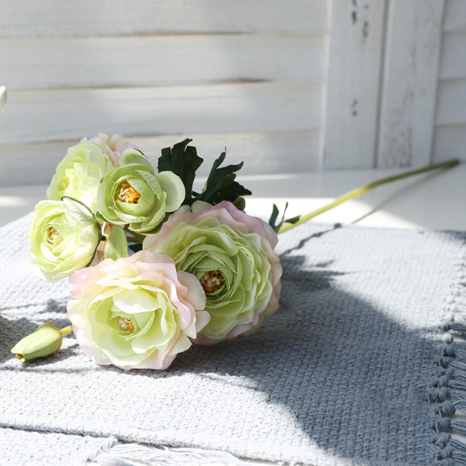 Multicolor Lotus Shape Fake Flower 6 Heads Single Branch Silk Flowers ...