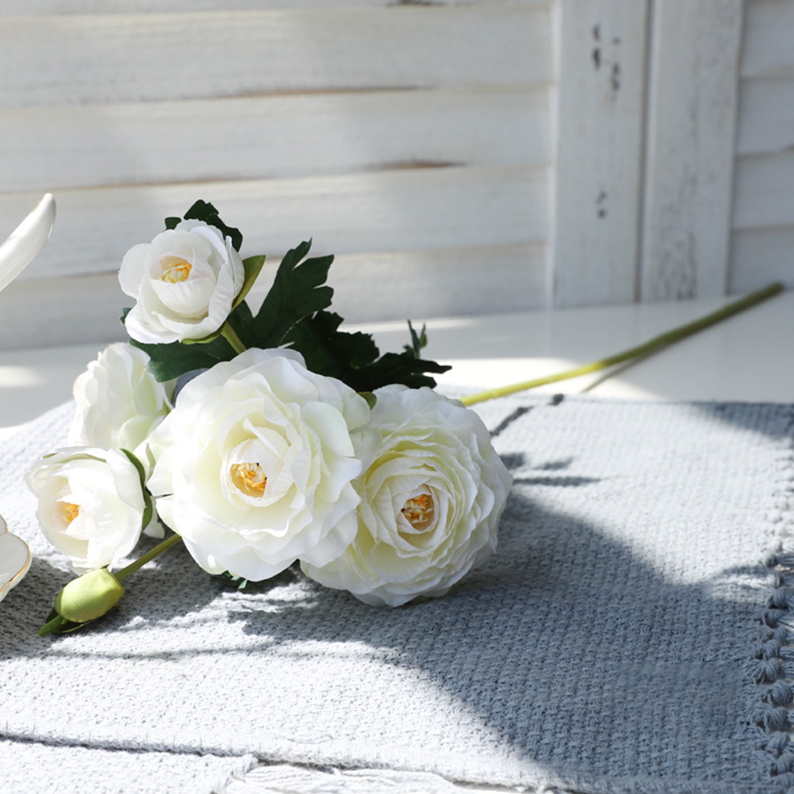 Multicolor Lotus Shape Fake Flower 6 Heads Single Branch Silk Flowers ...