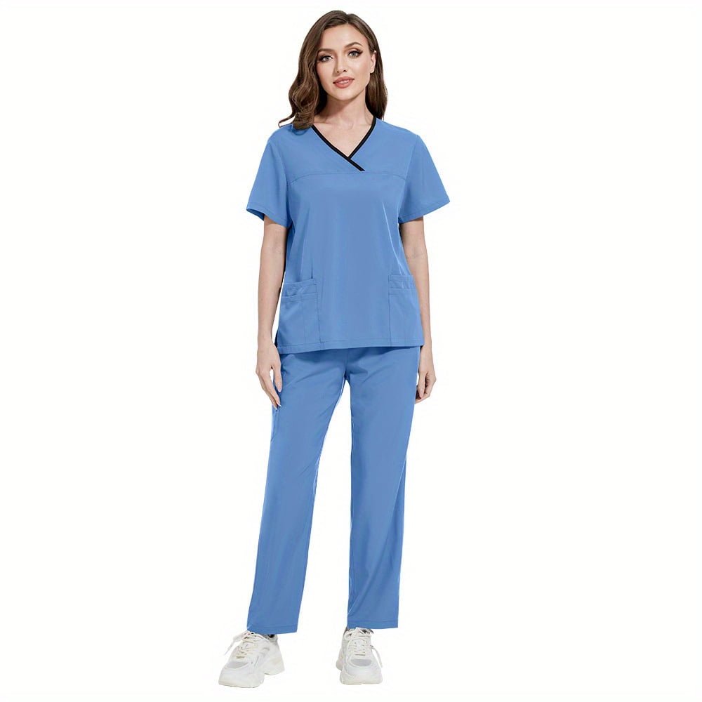 Multicolor Medical Blouse Straight Pants Uniform Set Surgical ...