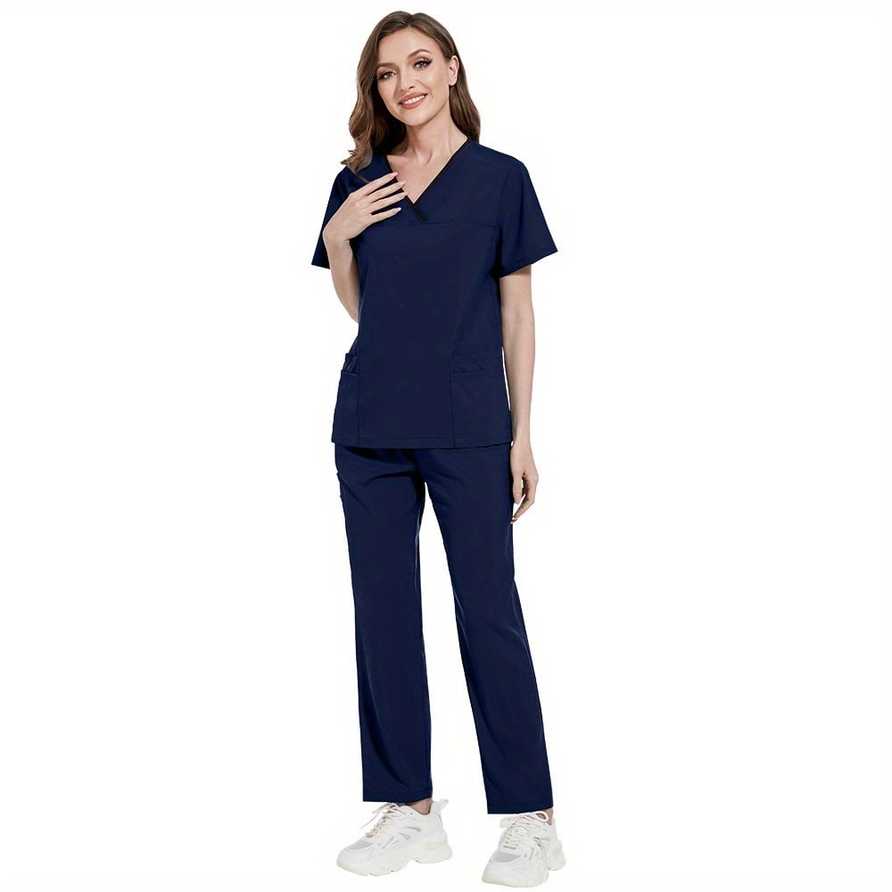 Multicolor Medical Blouse Straight Pants Uniform Set Surgical ...