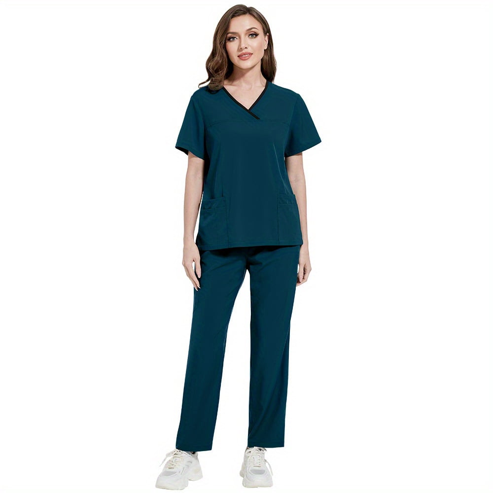 Multicolor Medical Blouse Straight Pants Uniform Set Surgical ...