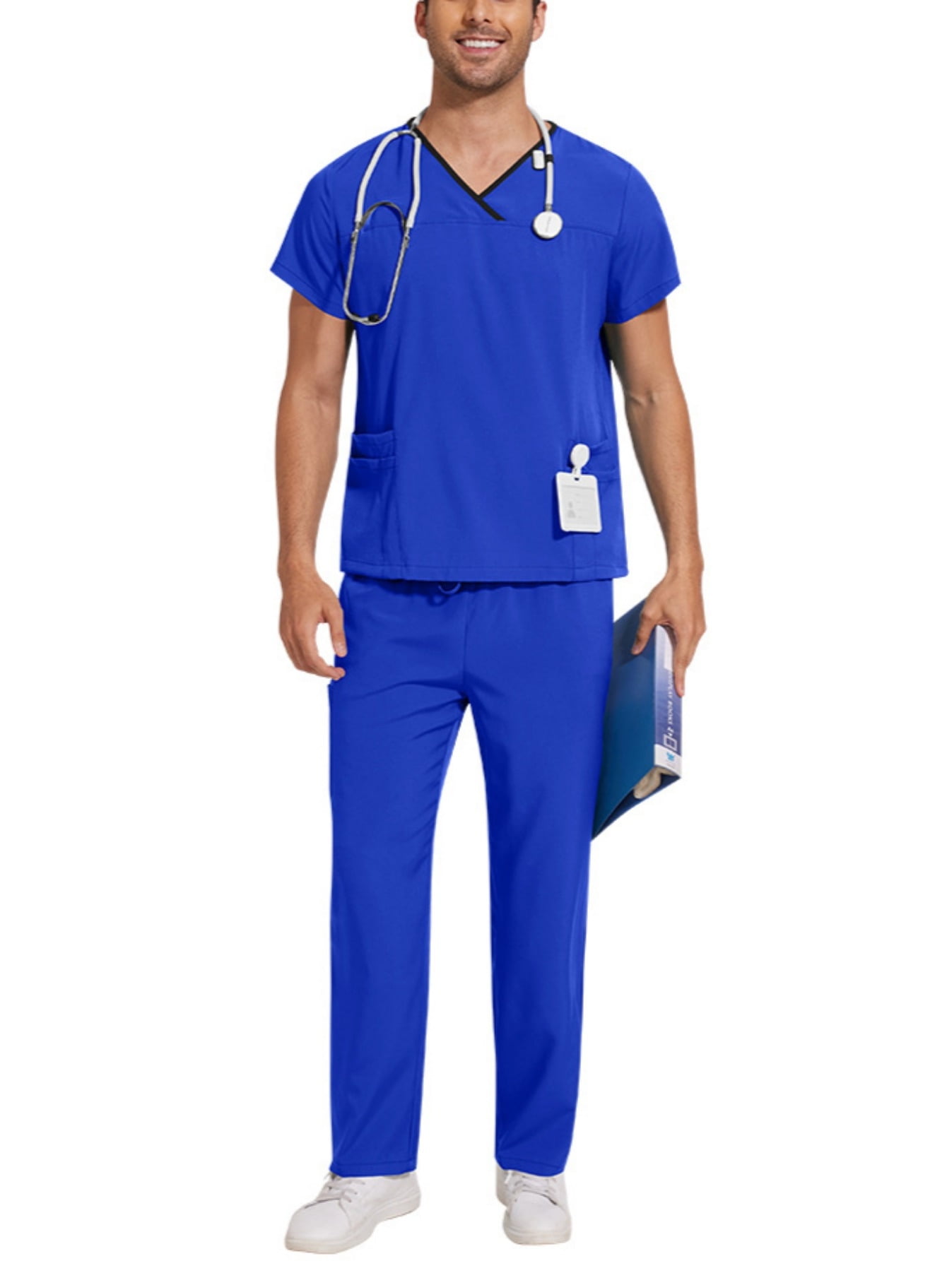 Multicolor Medical Blouse Straight Pants Uniform Set Surgical ...
