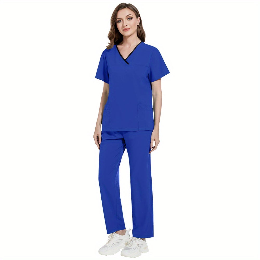 Multicolor Medical Blouse Straight Pants Uniform Set Surgical ...