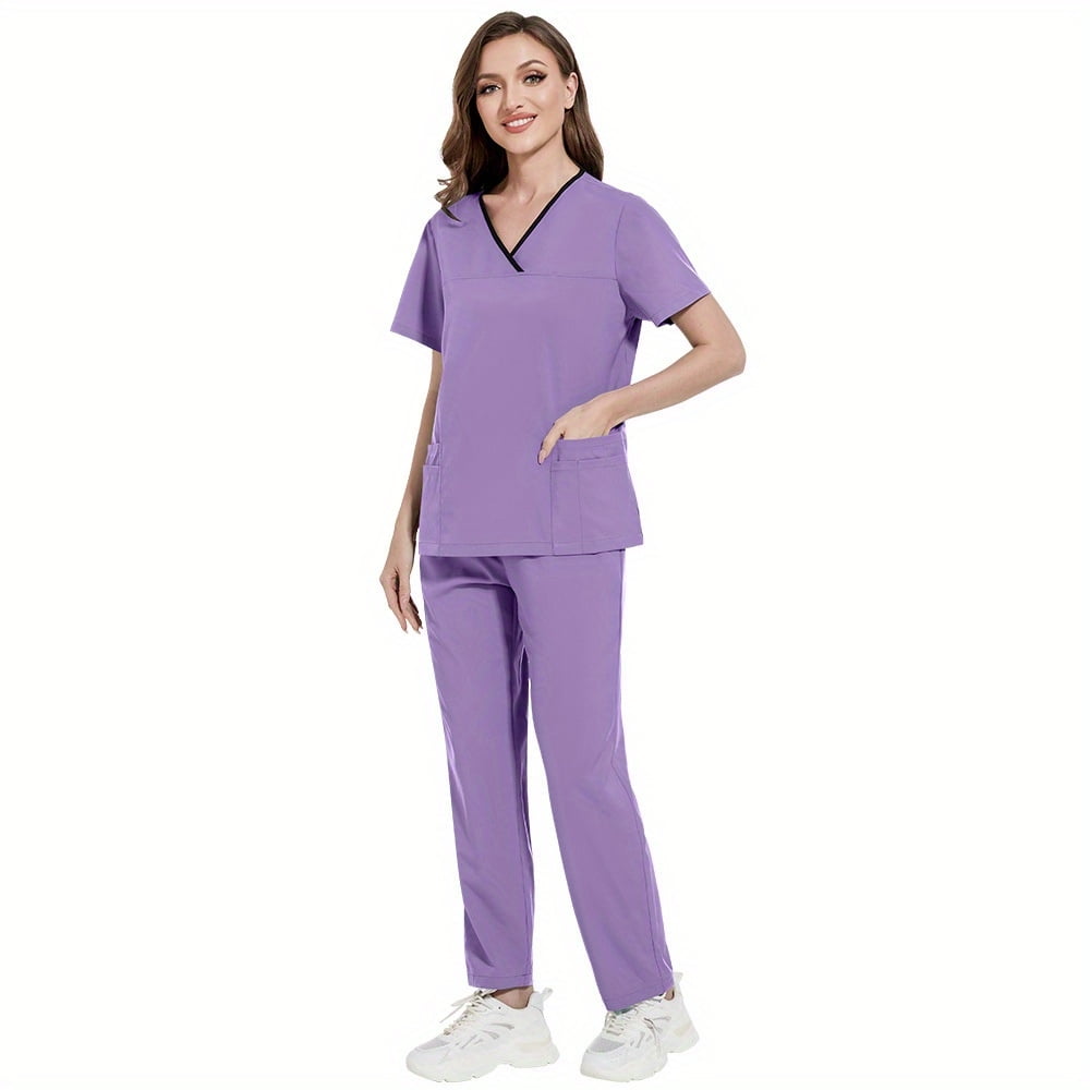 Multicolor Medical Blouse Straight Pants Uniform Set Surgical ...