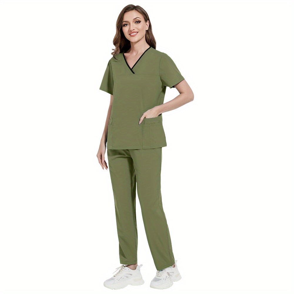 Multicolor Medical Blouse Straight Pants Uniform Set Surgical ...