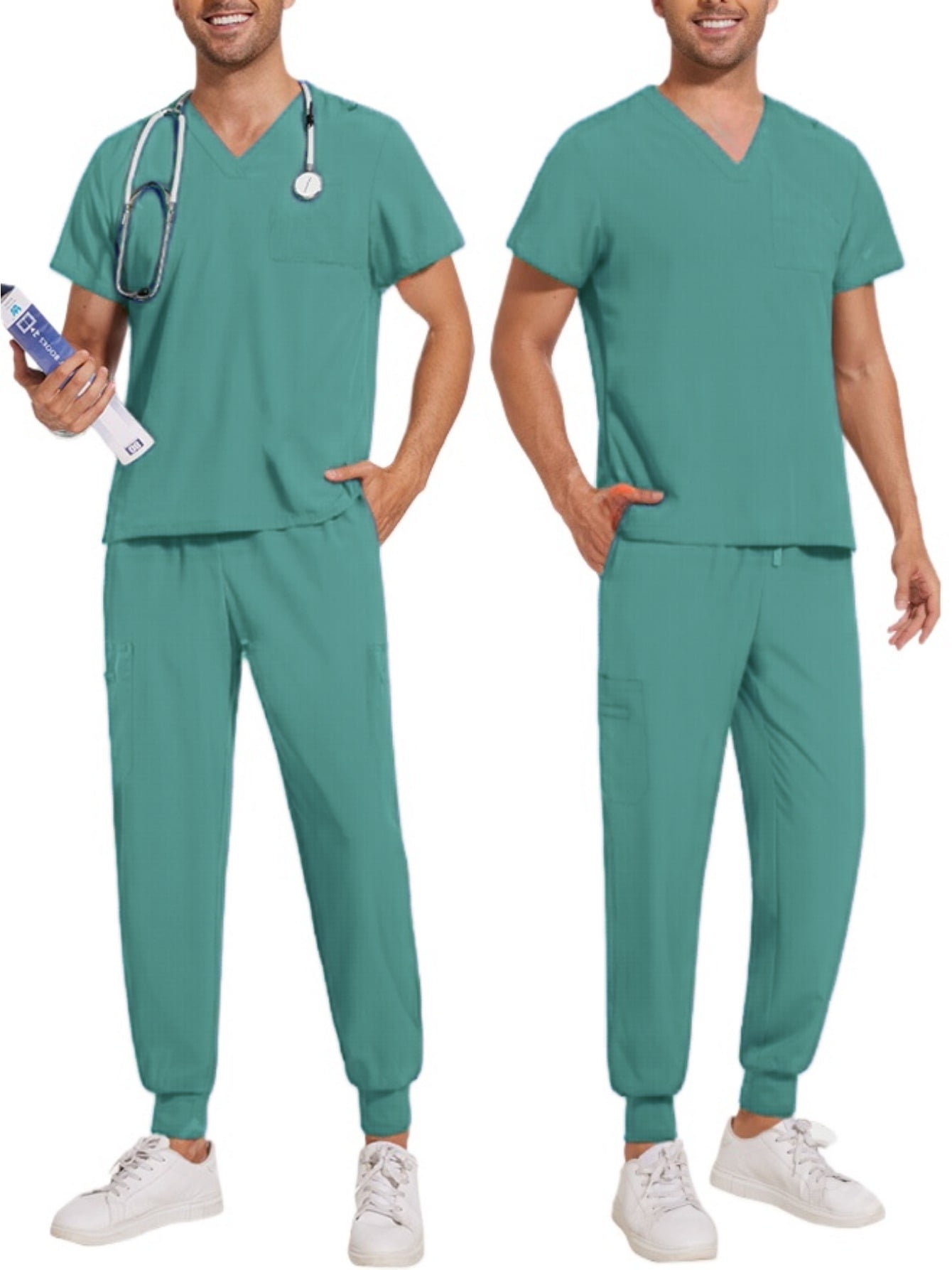 Multicolor Medical Suit Men's and Women's Short Sleeve Top Pocket ...