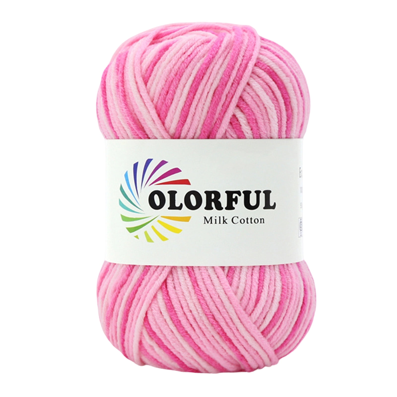 Multicolor Milk Cotton Yarn Variegated Skein 4.7x1.6in for Crochet ...
