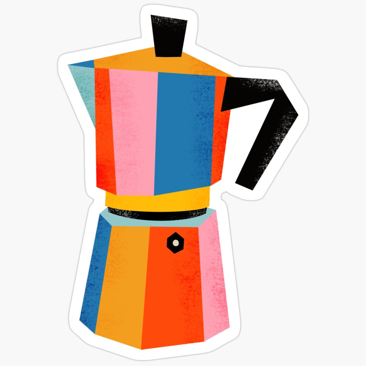 Multicolor Moka Pot Sticker. Gift For You - Decorate Laptops, Water ...