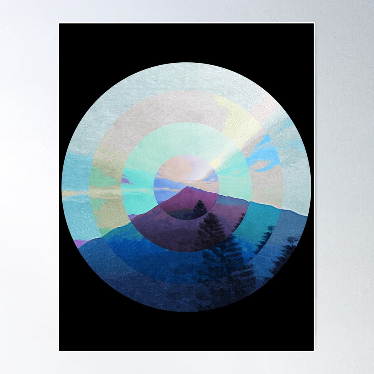 Multicolor Mountains Of Hong Kong. Mountains Poster Wall Art, Modern ...