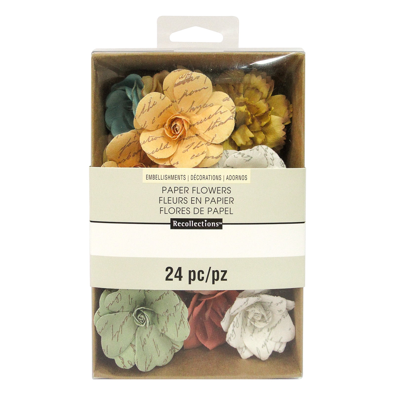 Multicolor Mulberry Print Paper Flower Embellishments - 24ct. by ...