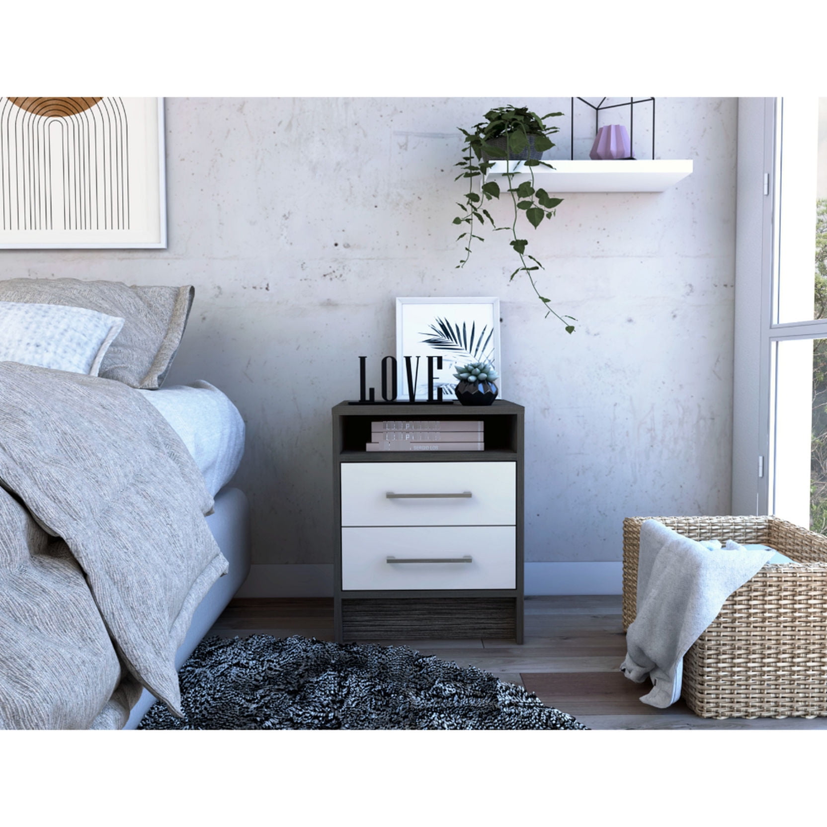 Multicolor Nightstand, 19.9" in Height | Functional for Bedroom Setup ...