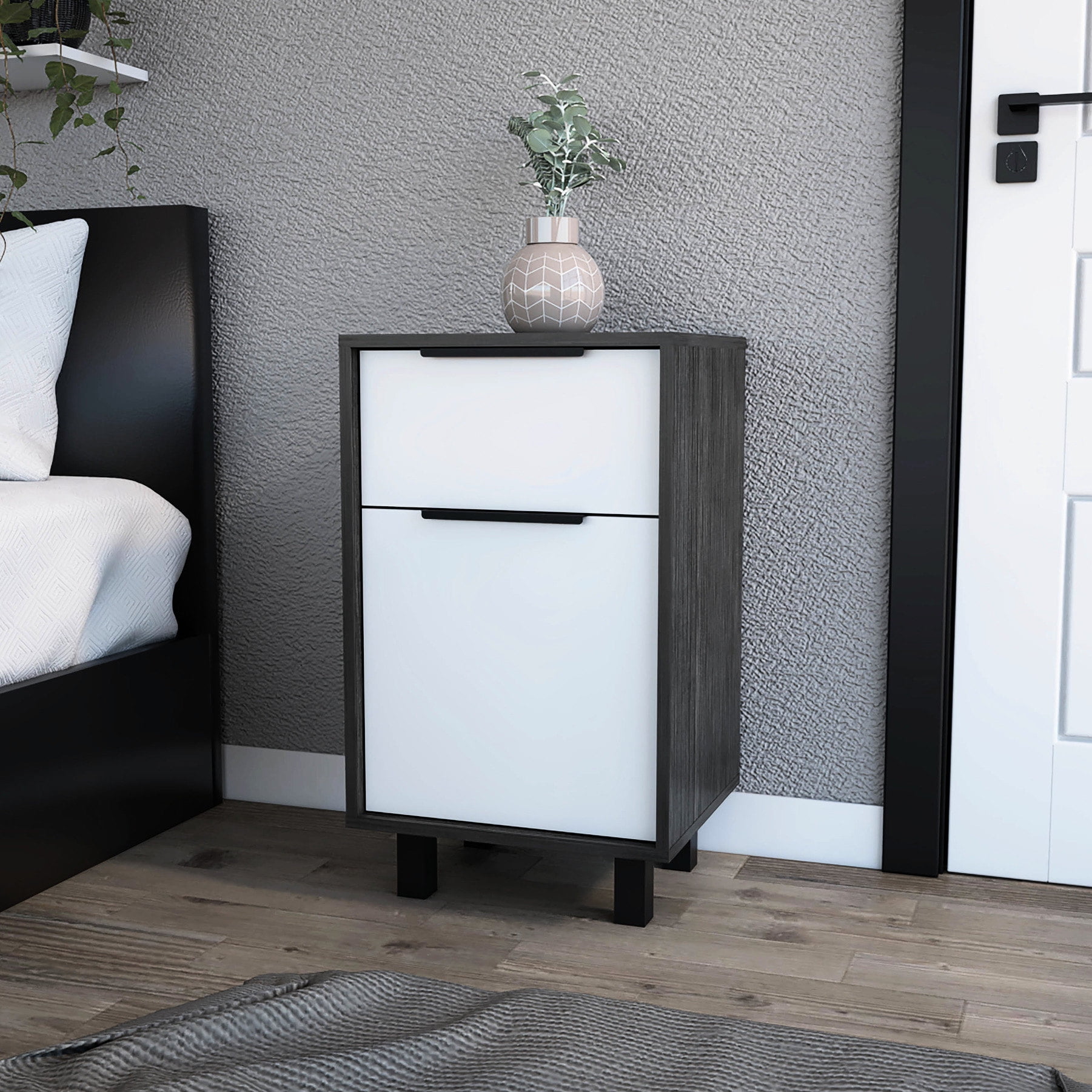 Multicolor Nightstand | Drawer and Cabinet for Bedroom Storage ...