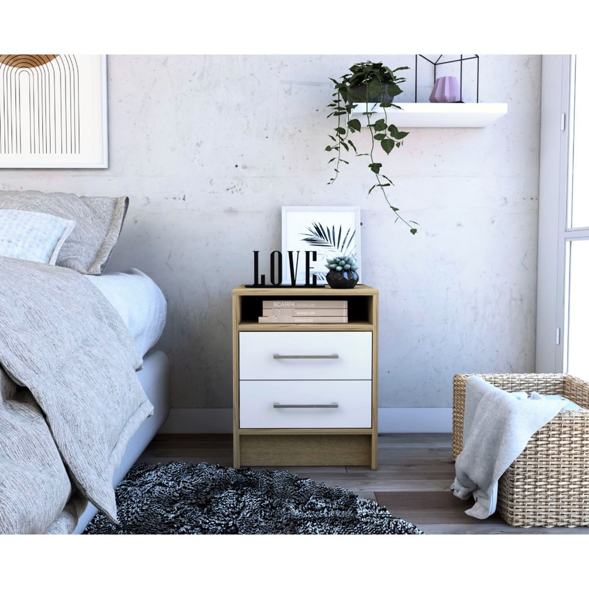 Multicolor Nightstand With Versatile Use - Open Shelf Addition Extra ...