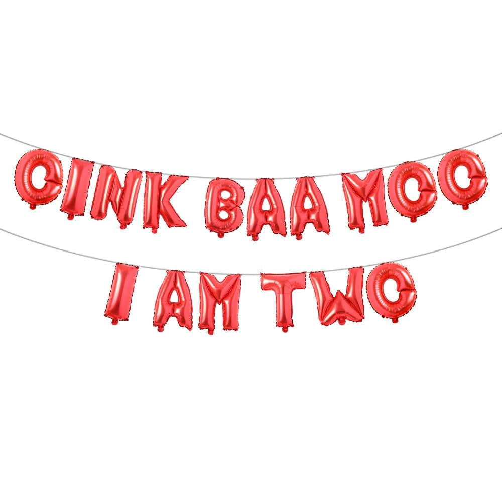 Multicolor Oink Baa Moo YPF5 I am Two Balloons Moo Moo I am Two ...