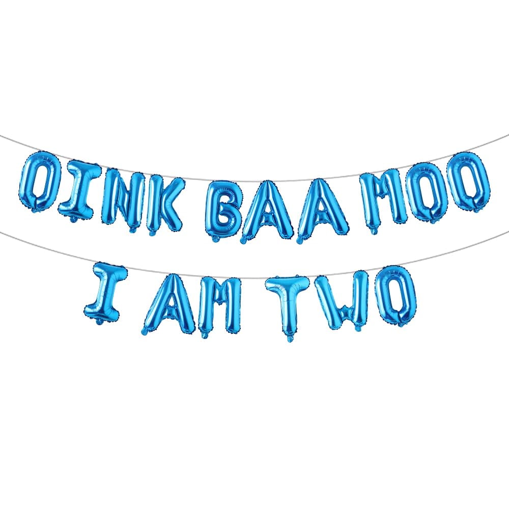 Multicolor Oink Baa Moo ZS23 I am Two Balloons Moo Moo I am Two ...