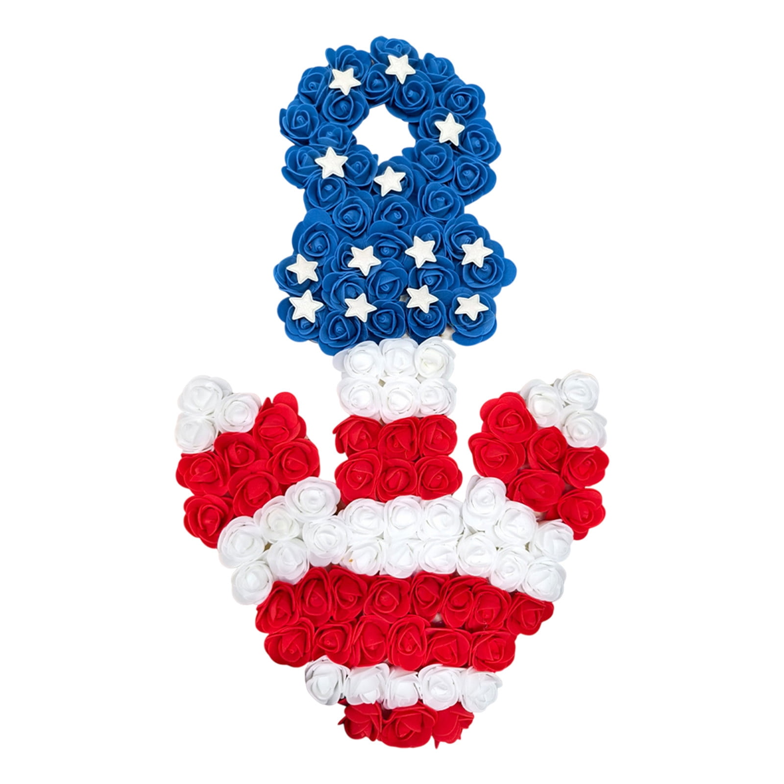 Multicolor Patriotic Independence Day Rose Wreath Door Decoration Red ...